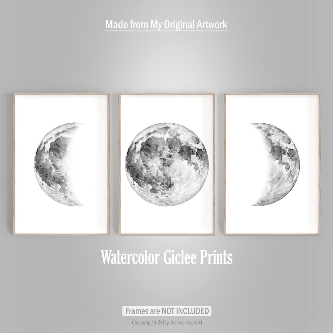 Moon Print Moon Wall Decor Bedroom Wall Decor Living Room Wall - Etsy