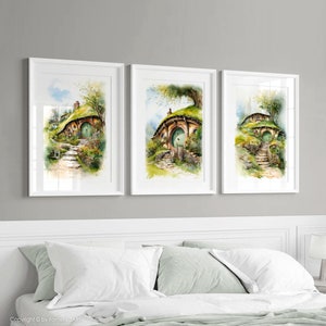 The Hobbit Hole Art LOTR Poster Decor Lord of the Rings Hobbitcore ...