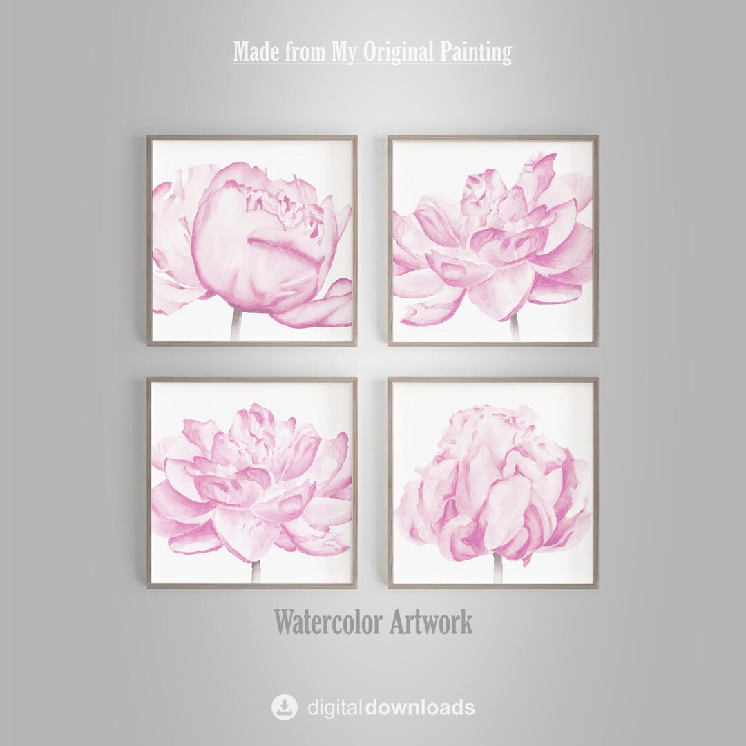 Square Print Blush Pink Wall Art Printable Digital Download - Etsy