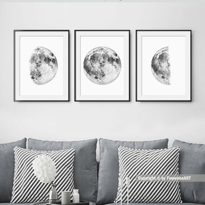 Moon Print Moon Wall Decor Bedroom Wall Decor Living Room Wall | Etsy