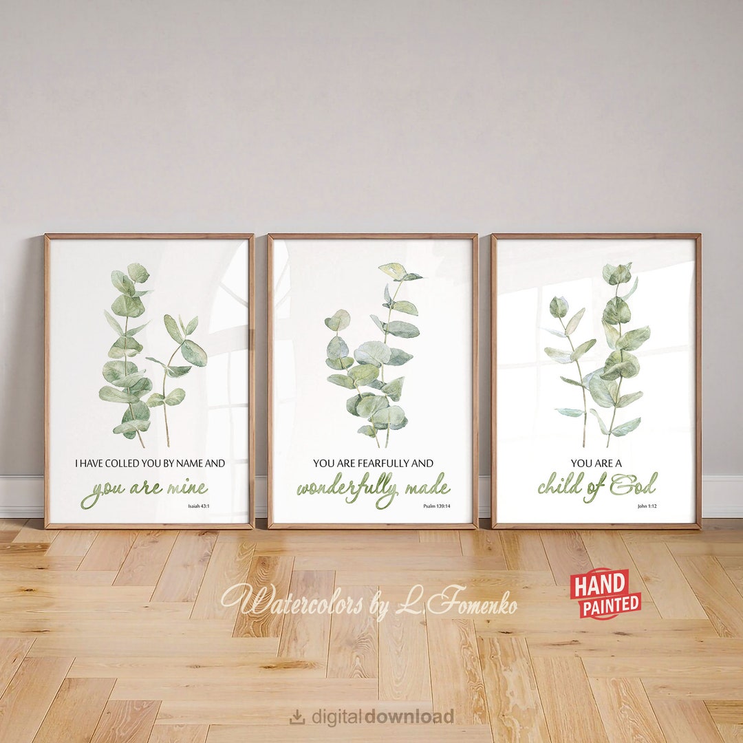 Bible Verse Wall Art Scripture Prints Christian Poster Printable Quotes ...