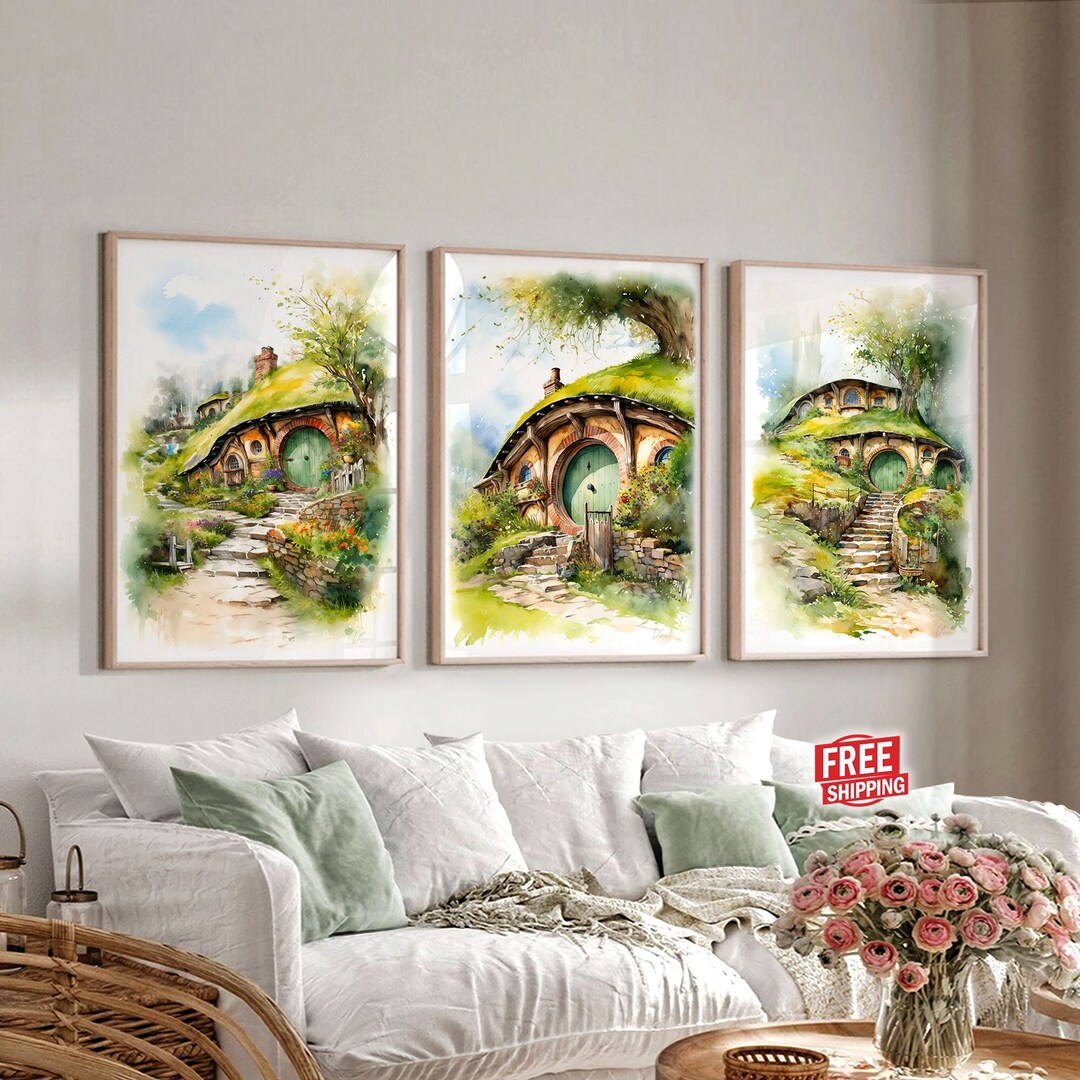 Lord of the Rings Art the Hobbit Decor LOTR Poster Hole JRR Tolkien ...