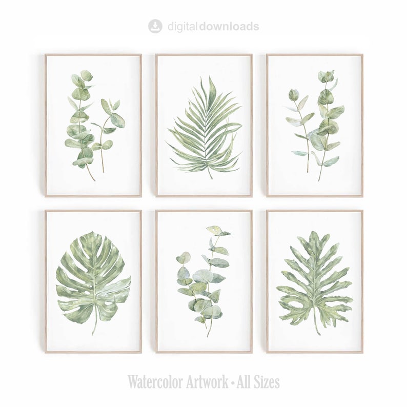 Botanical Wall Art Green Wall Decor Living Room Eucalyptus - Etsy