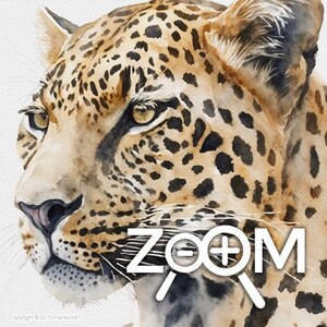 Female Leopard Print Wall Art - Watercolor Painting, Wild Animal ...