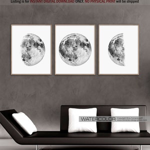 Moon wall art Moon decor Space wall art Dining room wall decor | Etsy