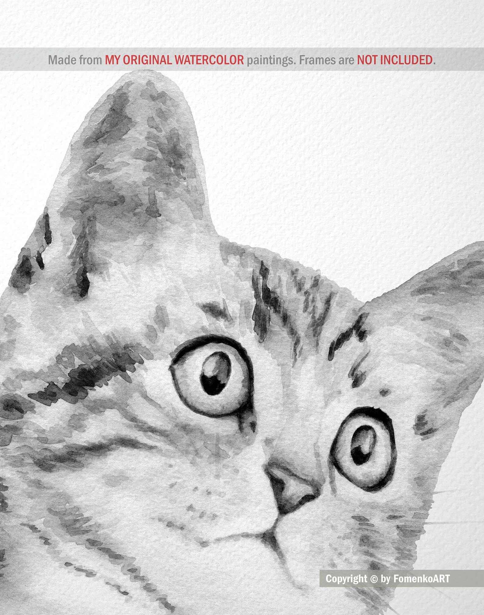 Tabby Cat Art Nursery Print Home Decor Wall Art Original - Etsy