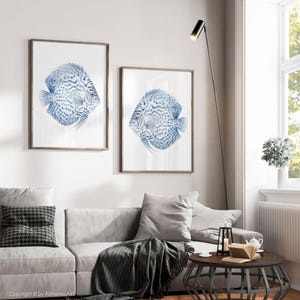 Discus Fish Wall Art Prints Coastal Nautical Beach House Decor ...