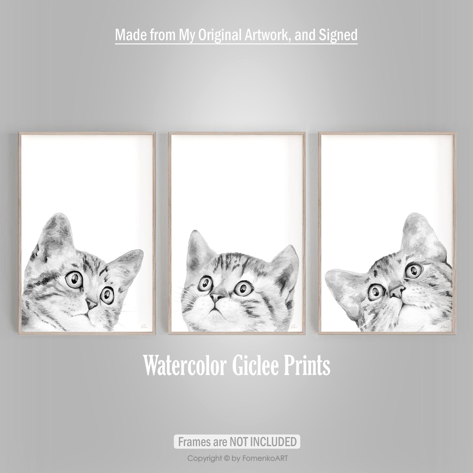 Tabby Cat Art Nursery Print Home Decor Wall Art Original - Etsy