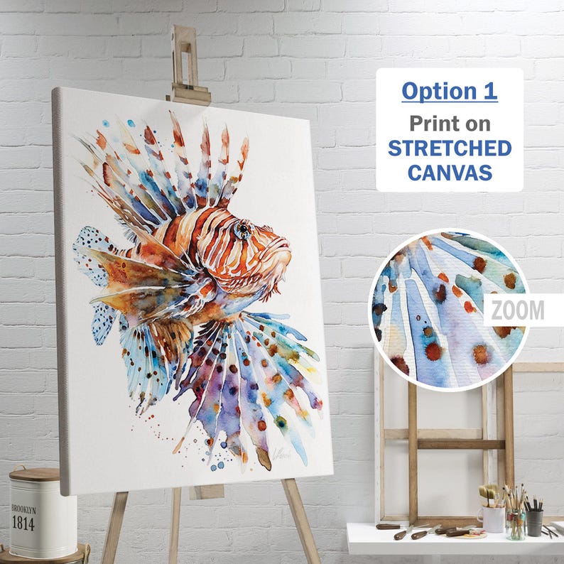 Lionfish Fish Print Nautical Coastal Wall Art Beach House Decor ...