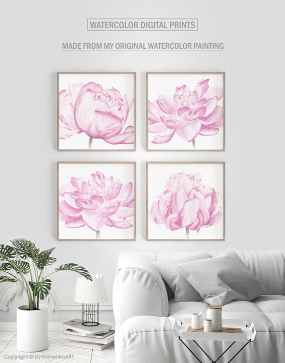 Square Print Blush Pink Wall Art Printable Digital Download - Etsy