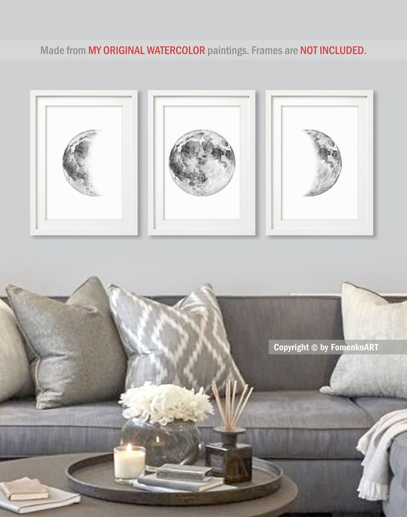 Moon Print Moon Wall Decor Bedroom Wall Decor Living Room Wall - Etsy