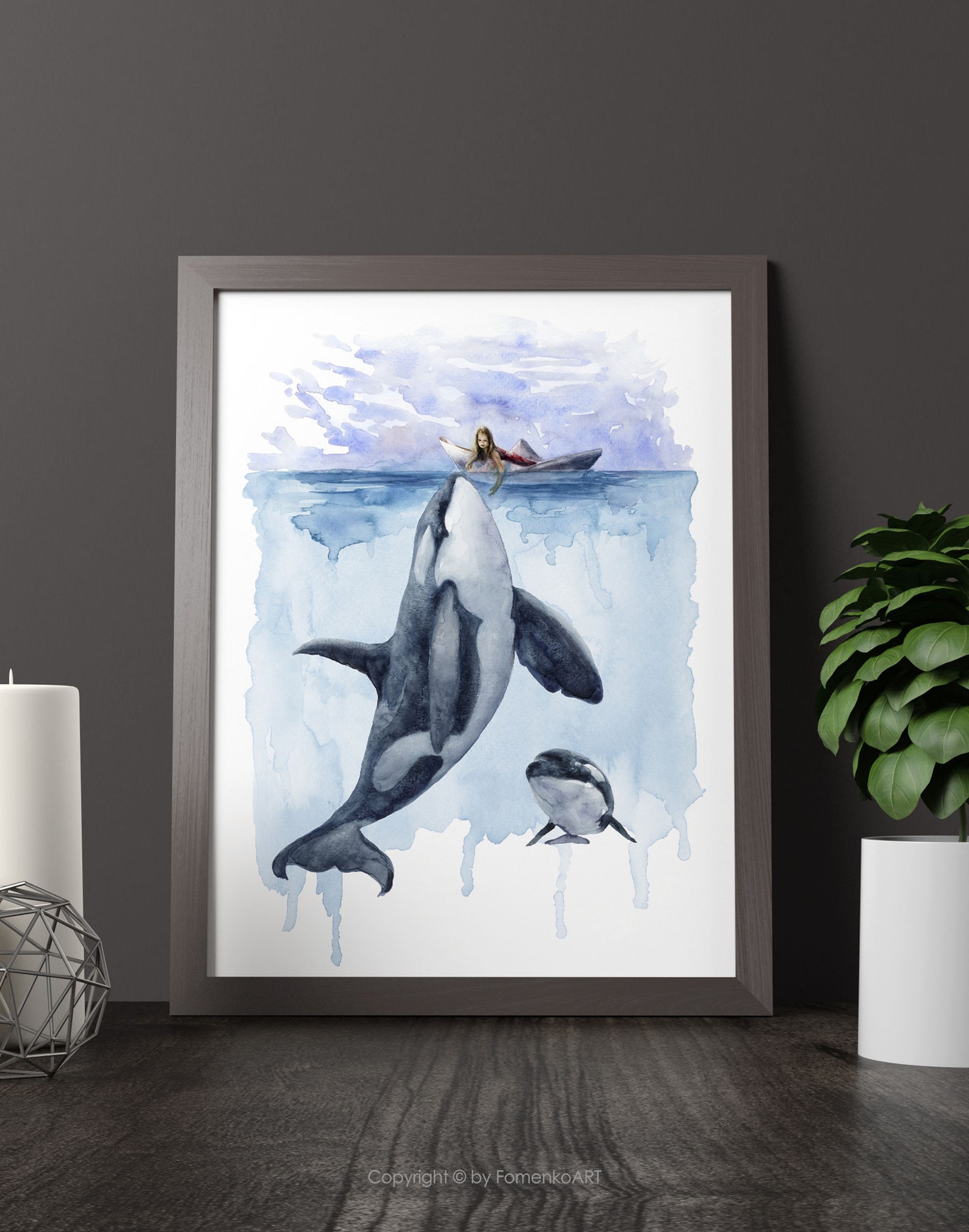Orca Whale Art Bathroom Wall Decor Printable Wall Art Prints | Etsy