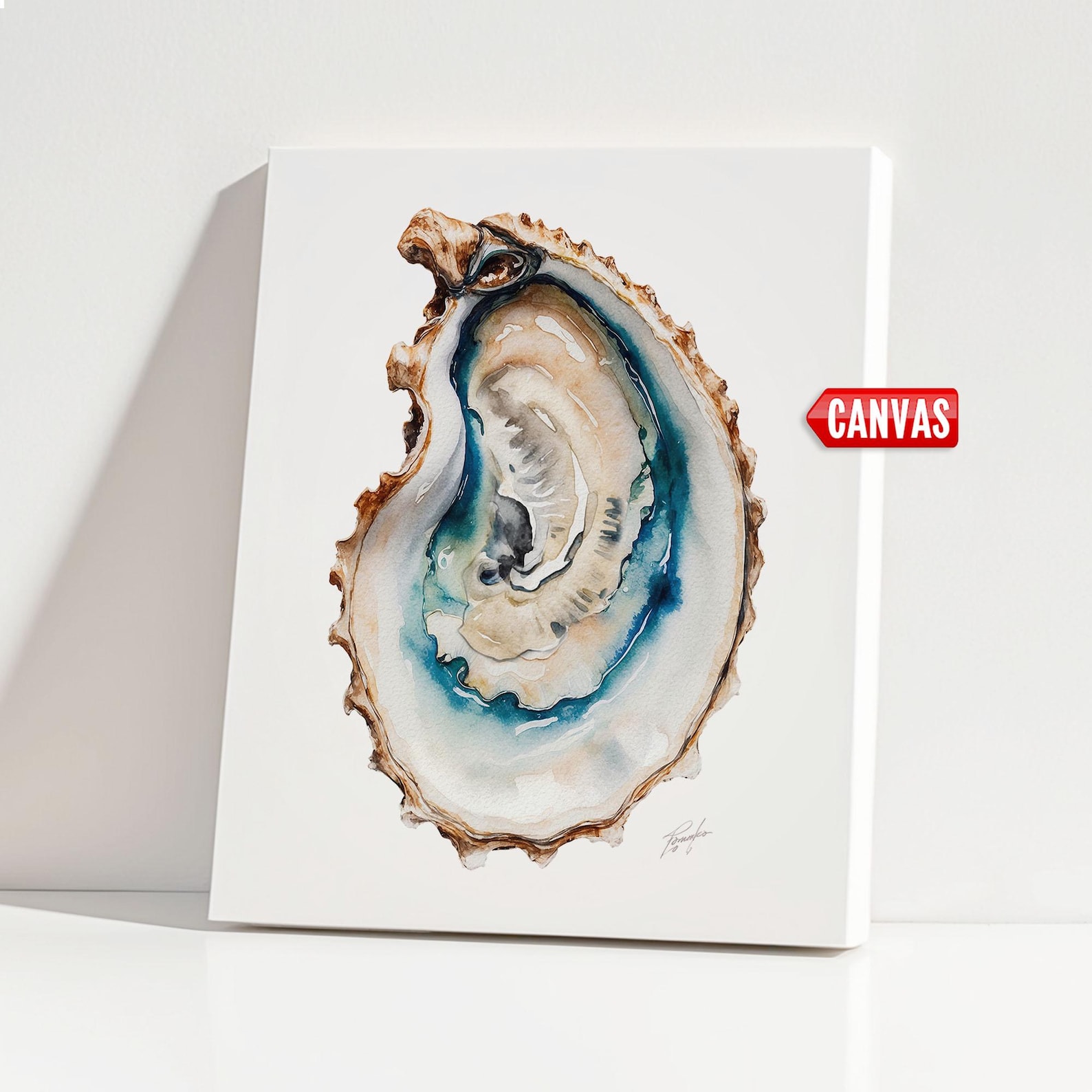 Oyster Shell Print Nautical Coastal Wall Art Beach House Decor ...