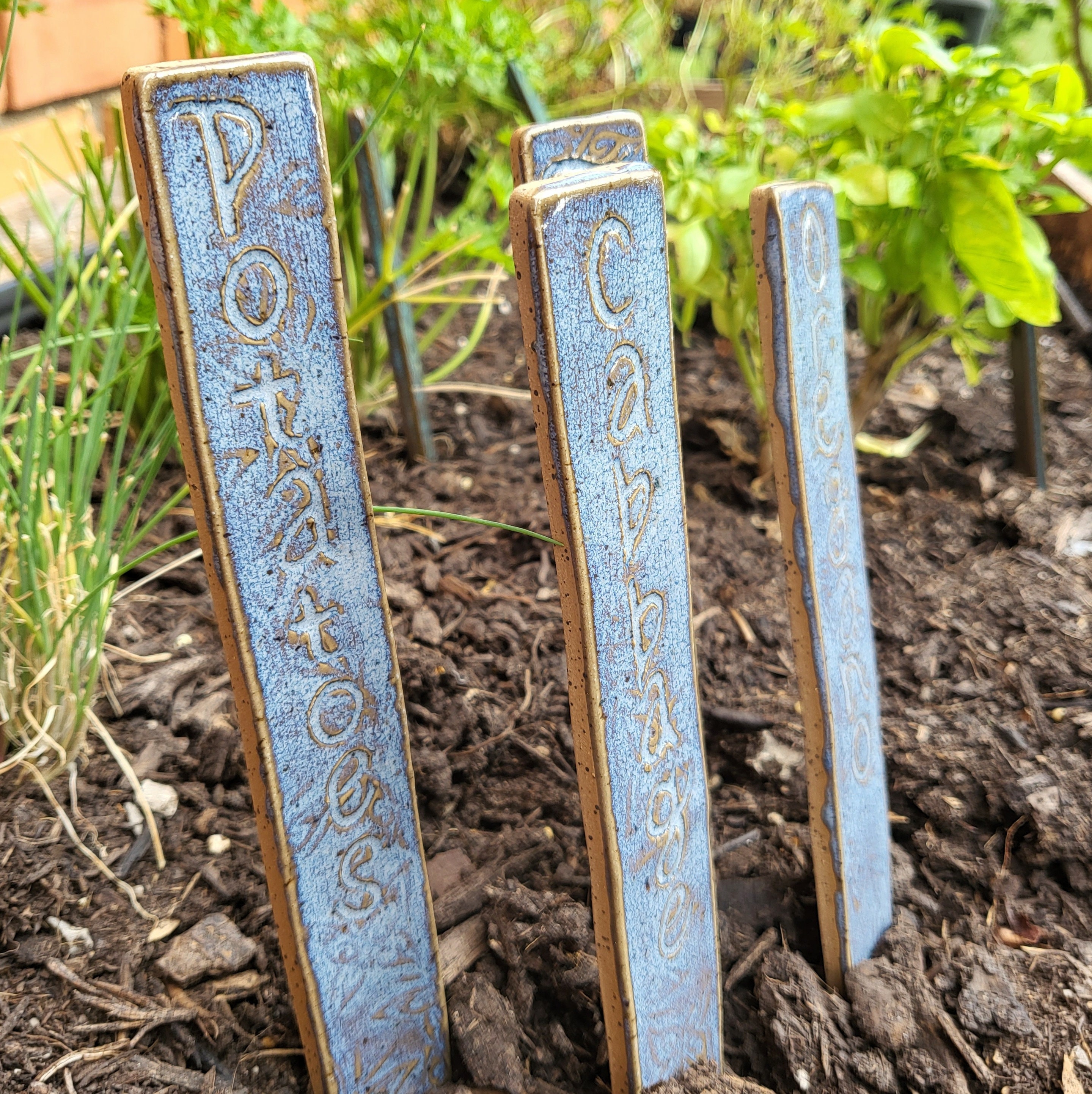 Garden Stakes, Garden Labels, Plant Labels, Herb Labels, Ceramic Labels ...