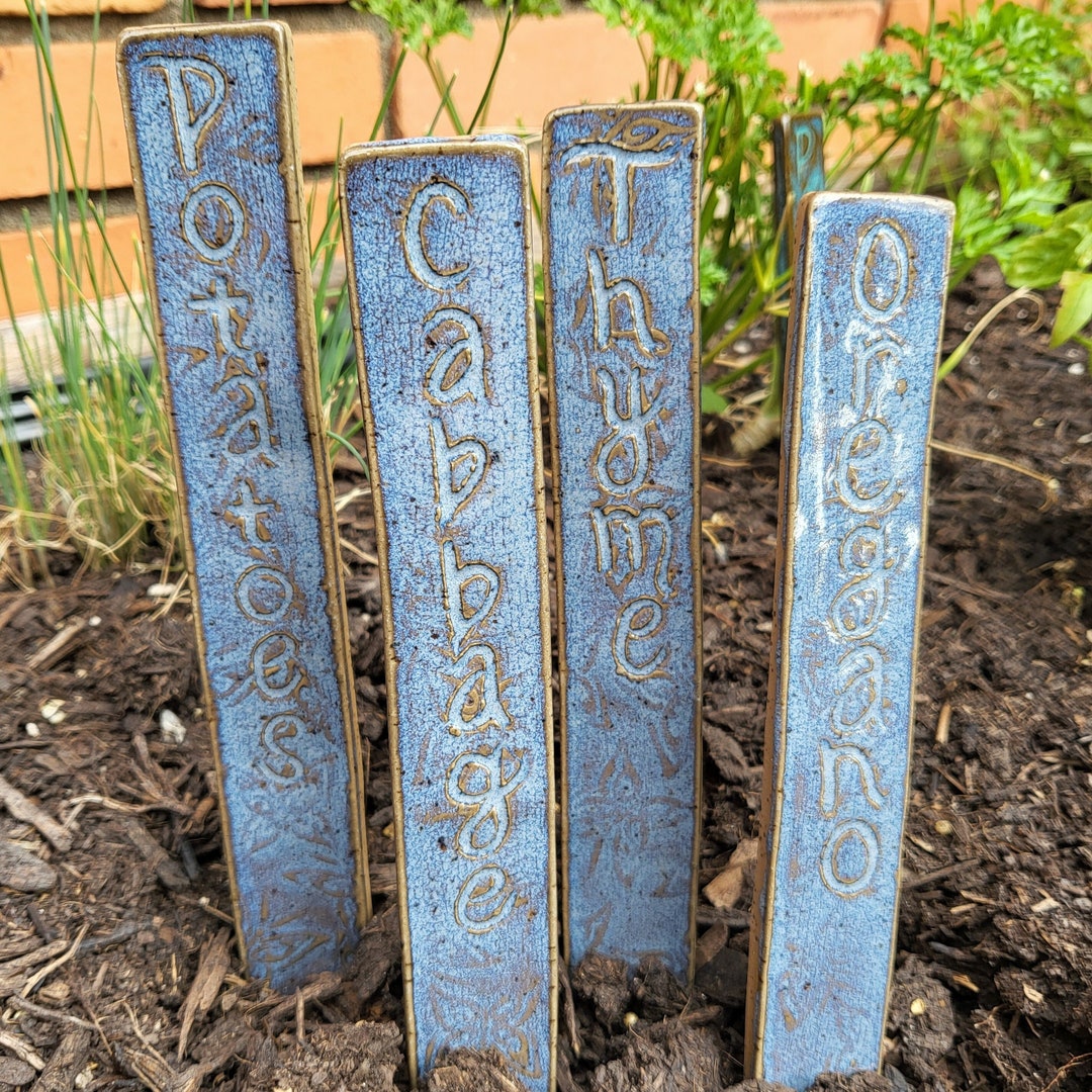 Garden Stakes, Garden Labels, Plant Labels, Herb Labels, Ceramic Labels ...