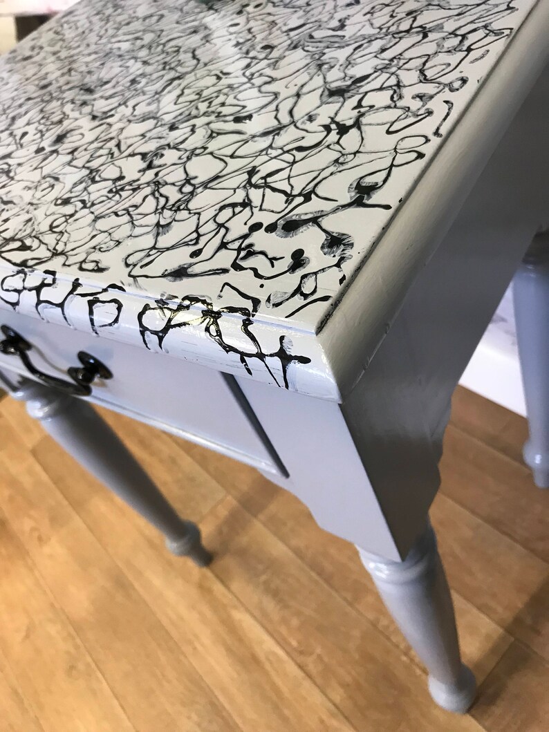 Jackson Pollock Inspired Hand Painted Side Tables - Etsy