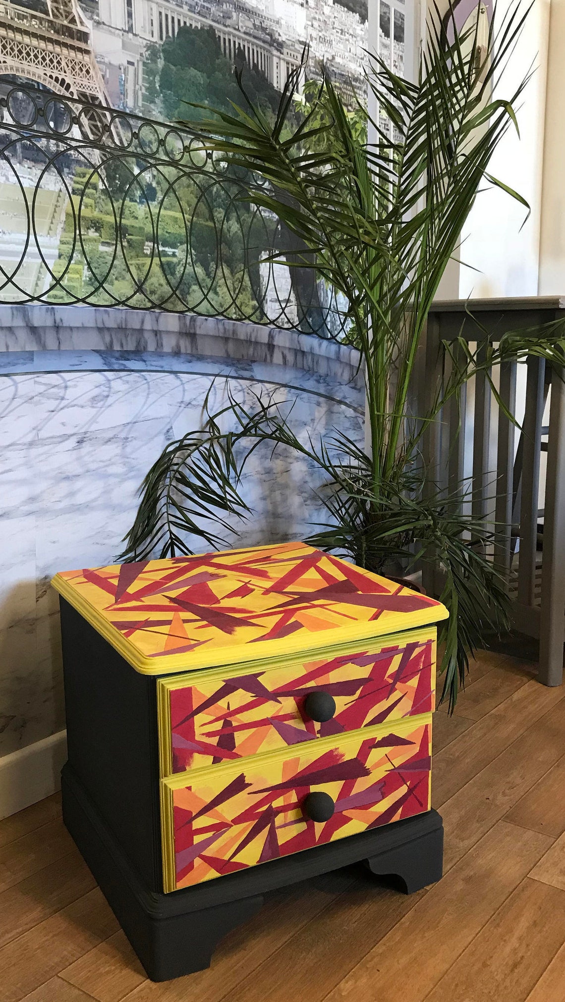 Art Inspired Multi-coloured 2-drawer Chest reduced - Etsy