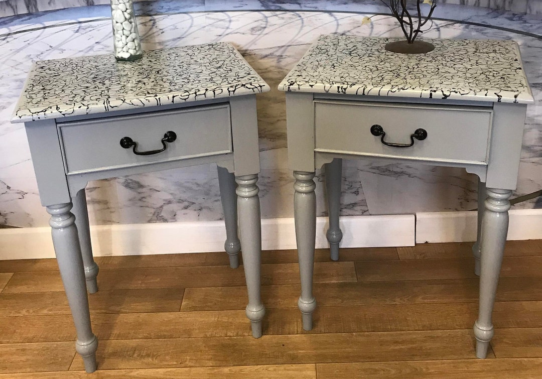 Jackson Pollock Inspired Hand Painted Side Tables - Etsy