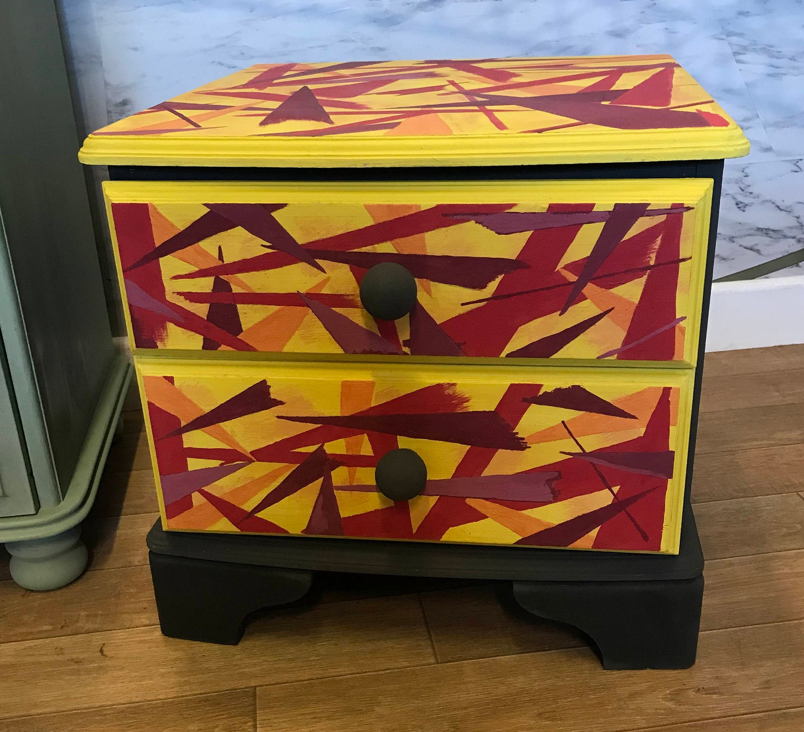 Art Inspired Multi-coloured 2-drawer Chest reduced - Etsy