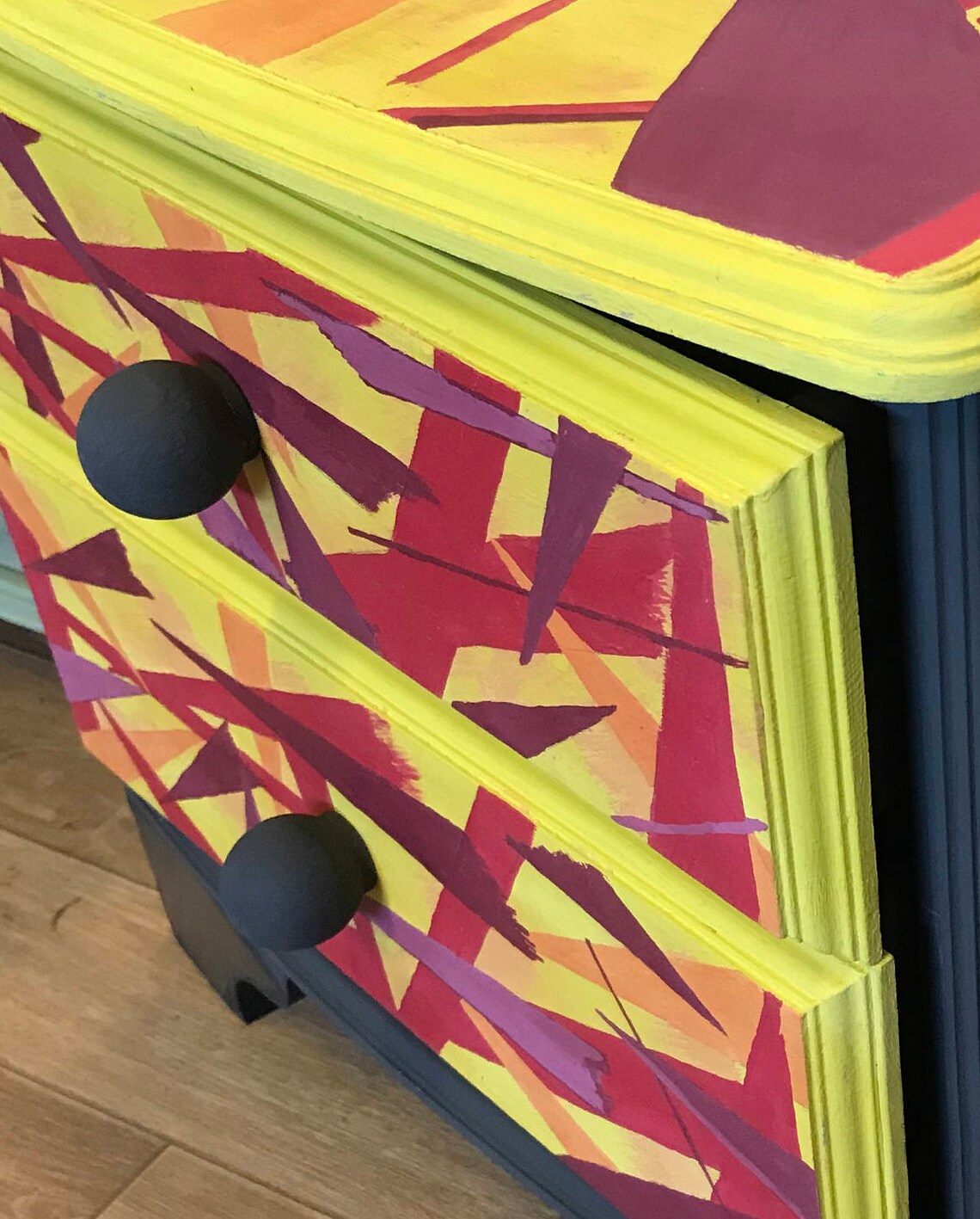 Art Inspired Multi-coloured 2-drawer Chest reduced - Etsy