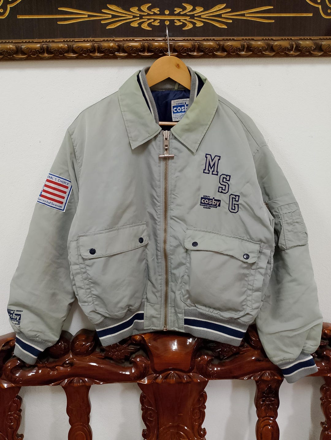 Vintage 90s Gerry Cosby Madison Square Garden Jacket – USA Flag Patch ...