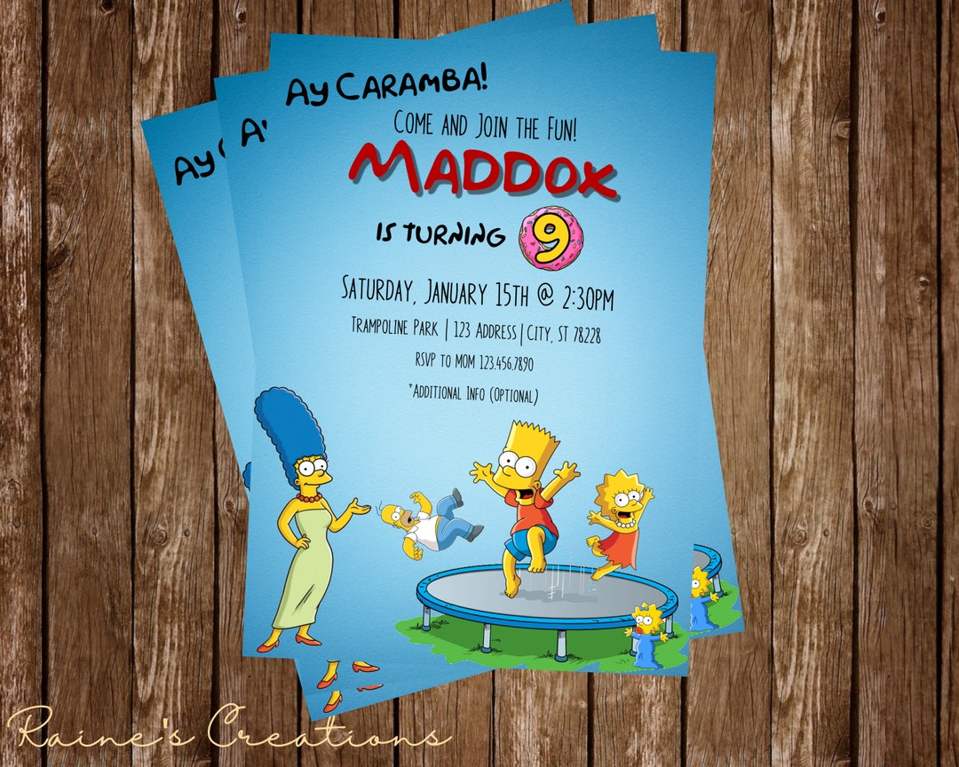The Simpson's Birthday Invitation - Etsy