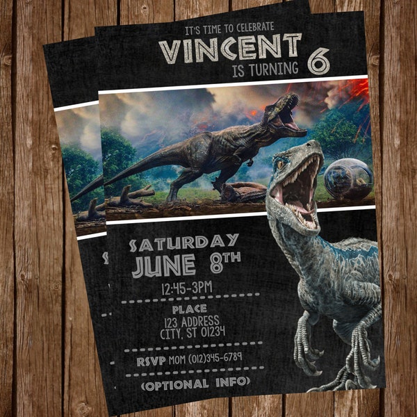 Jurassic World Invitations - Etsy