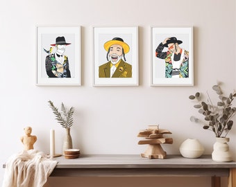 Jewish Art Print Sets. Original Gift Idea. Graffiti, Stylish, Hassidic ...