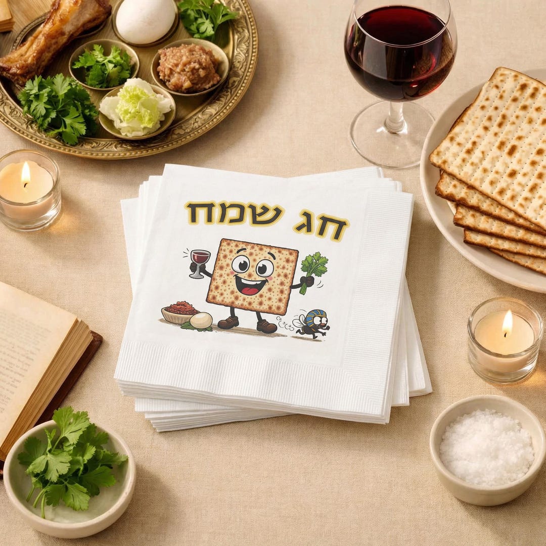 Jewish Passover Paper Napkins, Pesach Seder Table Decor, Chag Sameach ...