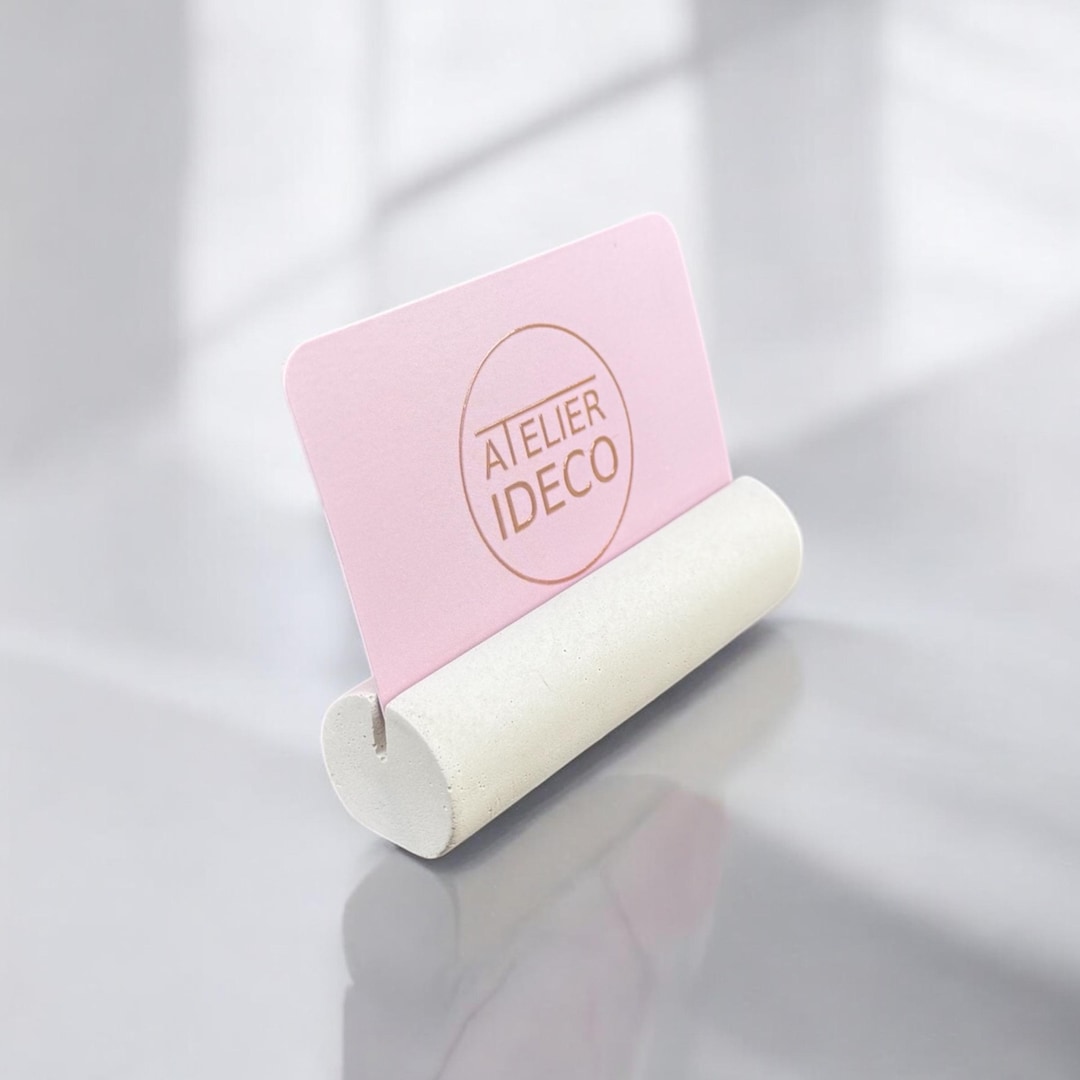 Minimalist White Concrete Card Holder – Holder for Business Cards ...
