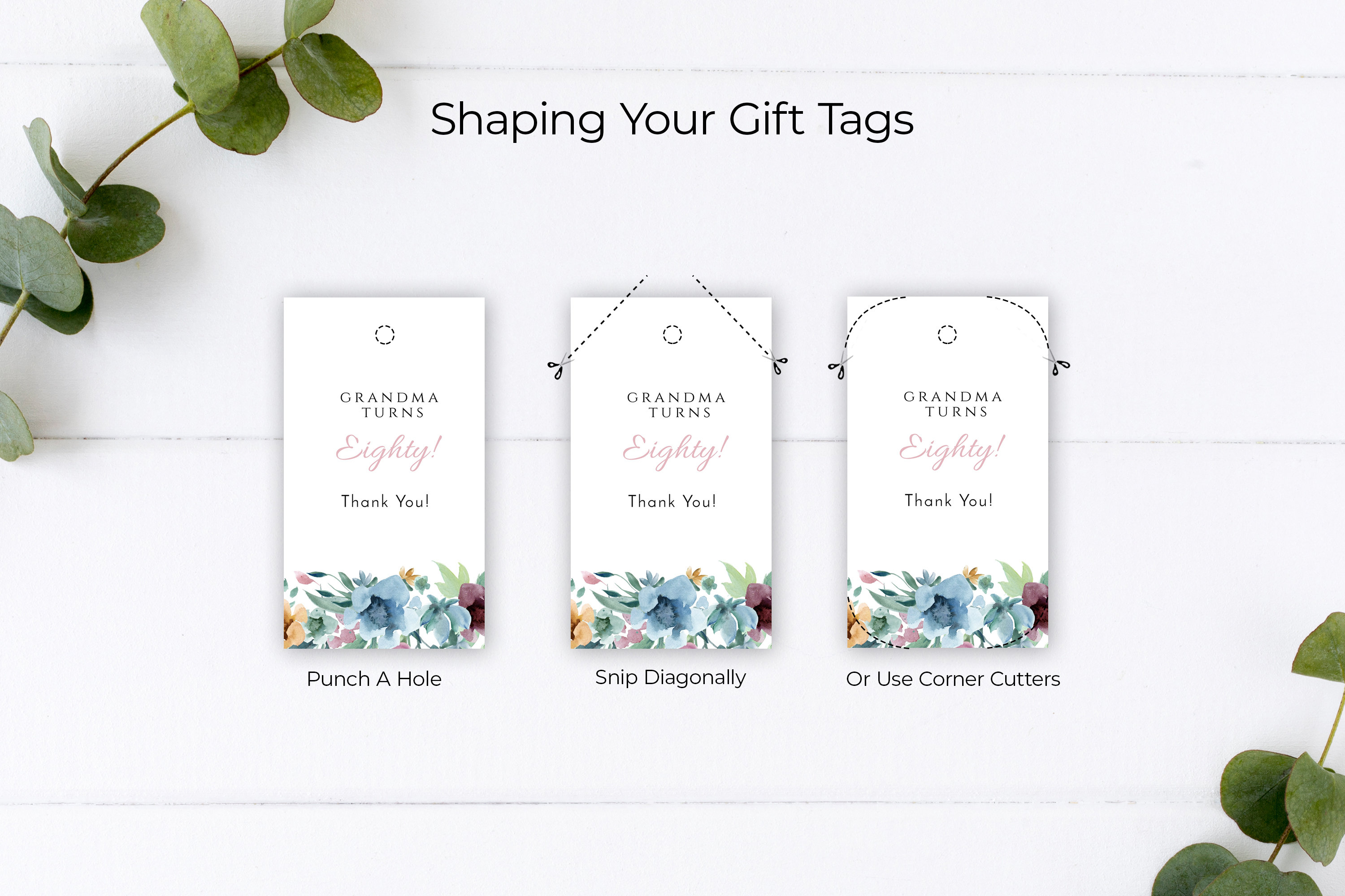 Spring Flowers Birthday Tag Blue Floral Birthday Tags - Etsy Singapore