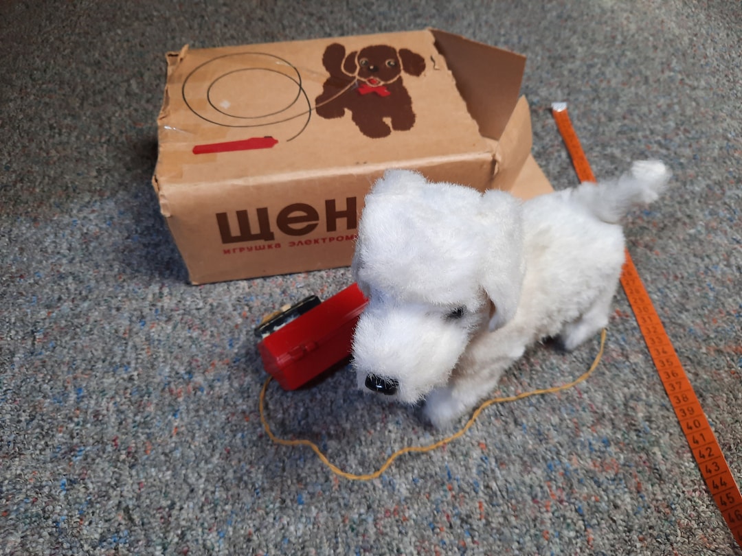 UDSSR Vintage Toy Mechanic Dog Plush Schenok - Etsy