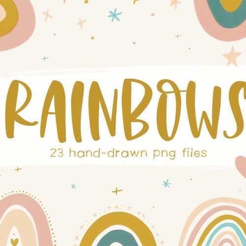 Rainbows Clip Art Modern Clip Art Collection Boho Rainbows - Etsy