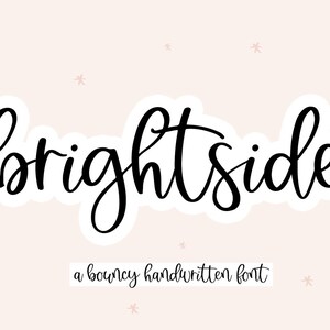 Brightside Font Bouncy Handwritten Script Font Cricut - Etsy
