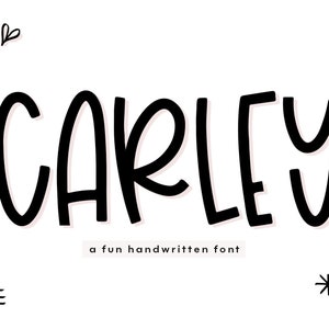 Carley Font Quirky Handwritten Font Smooth Font Cricut - Etsy
