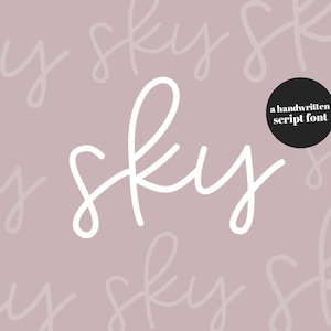 Sky - A Pretty Handwritten Script Font - TTF / OTF - Etsy