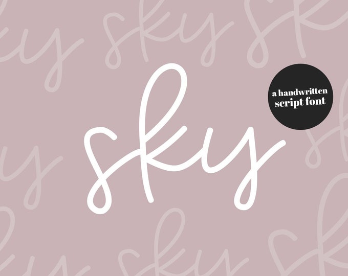 Sky A Pretty Handwritten Script Font TTF / OTF - Etsy