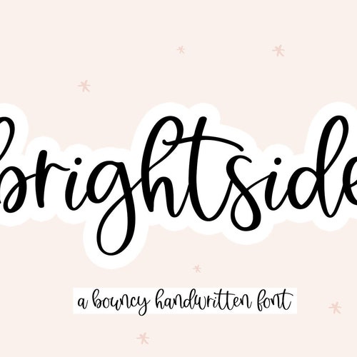 Brightside Font Bouncy Handwritten Script Font Cricut - Etsy