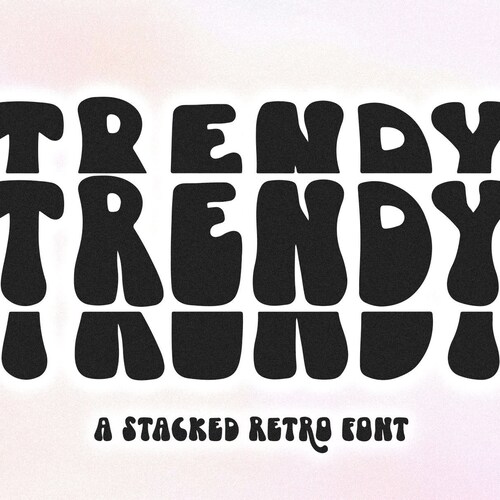 Trendy Stacked Font Retro Font Groovy Font Boho Modern - Etsy