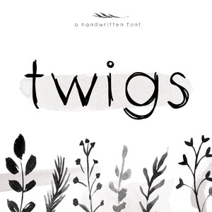 Twigs - Handwritten Scribble Font - TTF / OTF - Etsy