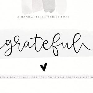 Grateful Font - A Handwritten Script Font, Cricut Fonts, Fonts for ...