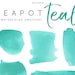 Watercolor TEAL Swatches - Watercolor Clipart - Brushstrokes for ...
