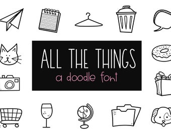 Doodle font | Etsy
