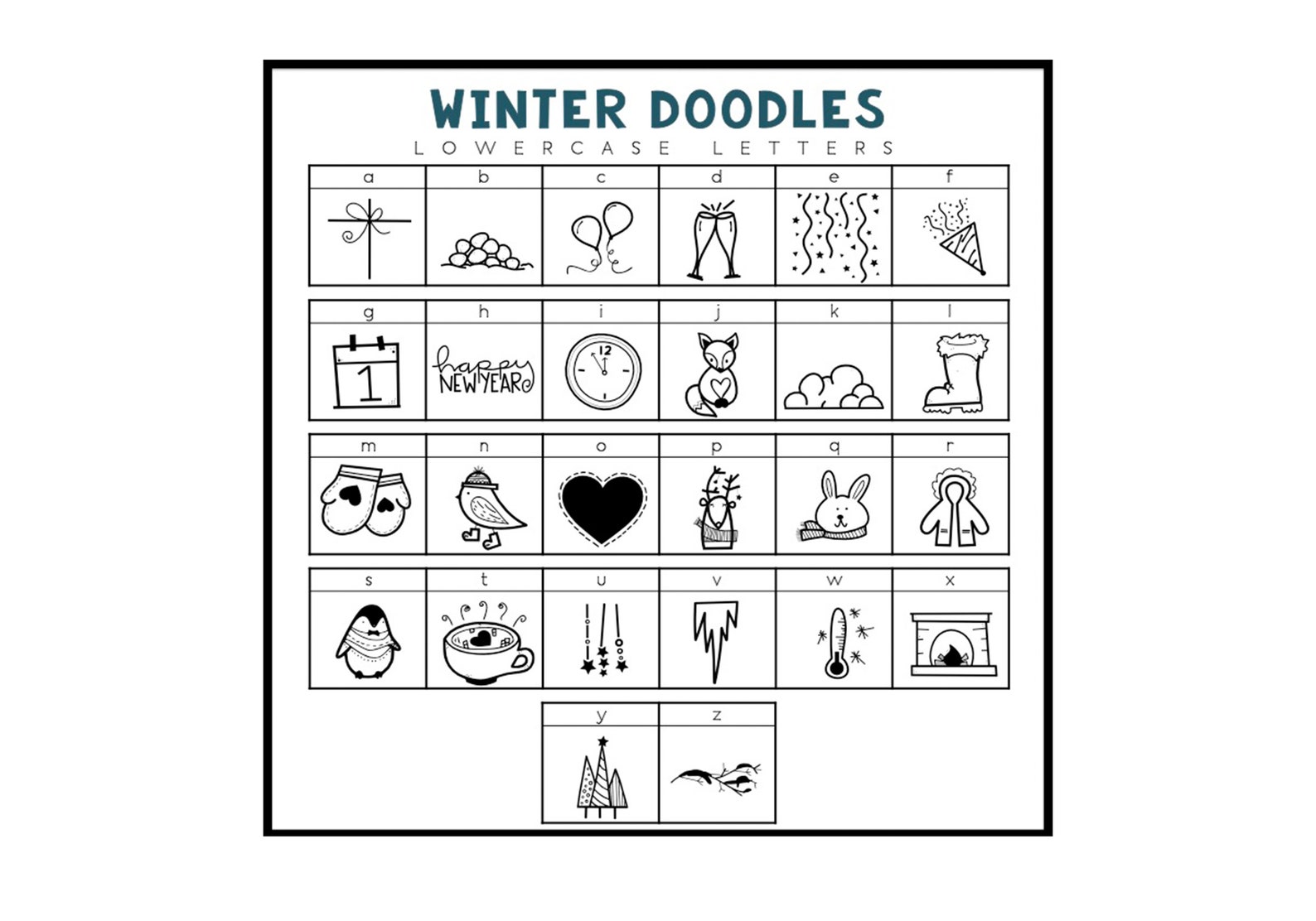 Winter Wishes - A Hand-drawn Doodle Font - Winter/christmas - TTF - Etsy