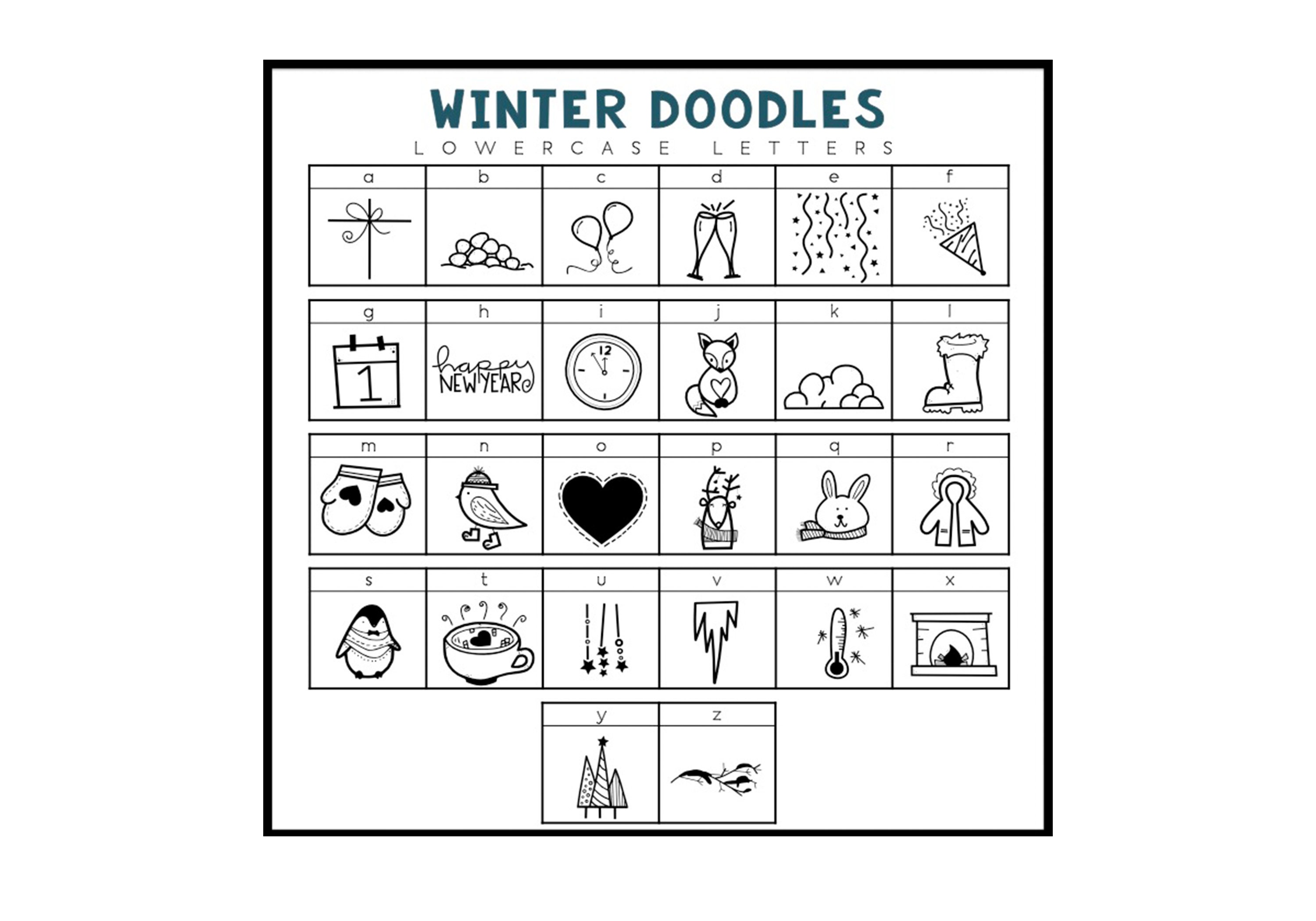 Winter Wishes A Hand-drawn Doodle Font Winter/christmas | Etsy