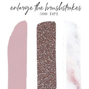 Glam Pink Glitter and Marble Brushstrokes - Watercolor Clipart [glam ...