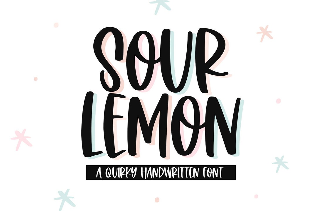 Sour Lemon Font - Handwritten Font, Cricut Fonts, Quirky Font, Crafting ...