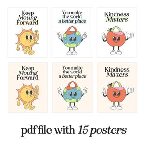 Retro Classroom Poster Set - Retro Characters Posters, Classroom Decor ...
