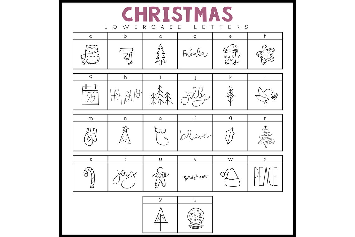 Merry and Bright - A Hand-drawn Doodle Font - Christmas/winter - TTF - Etsy