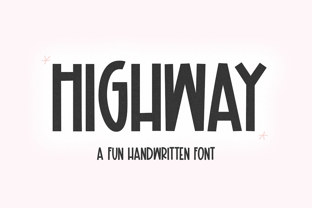 Highway Font Handwritten Font Cricut Fonts Cute Font - Etsy